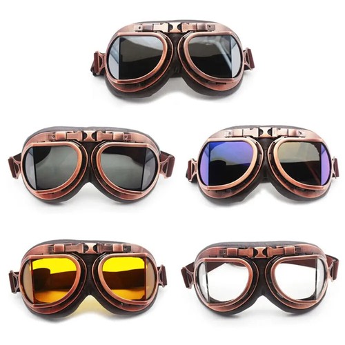 Vintage Copper Frame Steampunk Motorcycle Goggles Sunglasses Retro ...