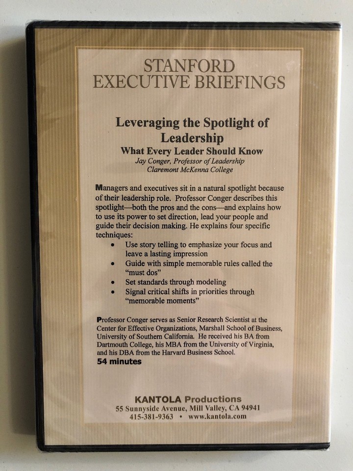 Stanford Executive Briefings - Leveraging The Spotlight Of Leadership ...