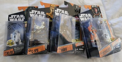 2010 Star Wars Saga Legends Action Figures R2-D2 C3PO Darth Vader Luke ...
