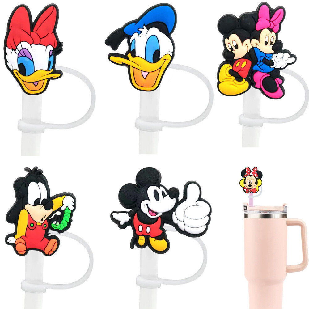 20x Mickey Mouse Minne Drinking Straw Cover Caps Toppers for 8-10mm ...