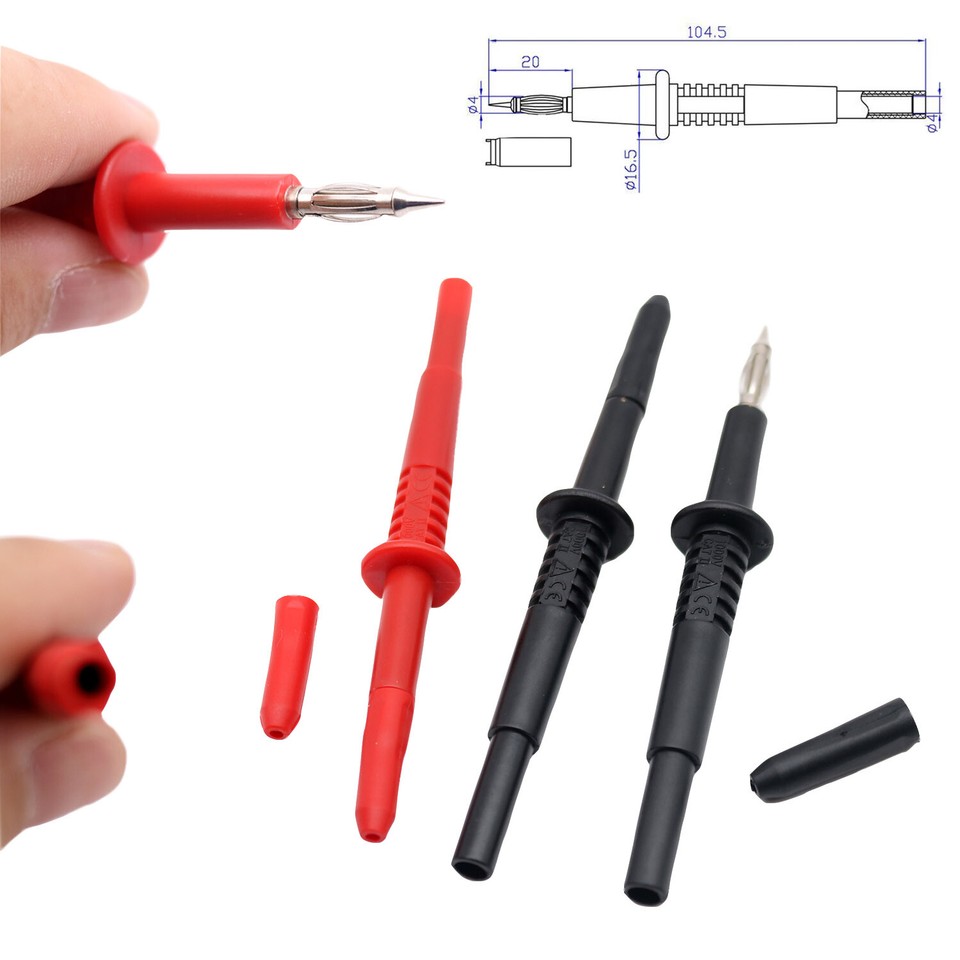 1 pair 4mm Banana Jack Plug Multimeter Oscilloscope Test Tip Probe Pen ...