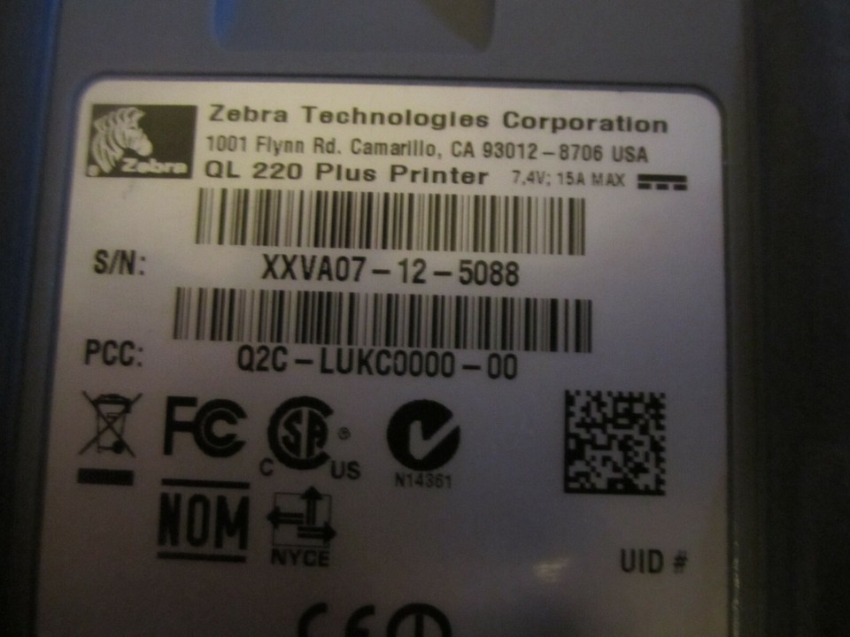 Zebra QL 220 Plus Mobile Thermal Printer wifi Q2C-LUKC0000-00 | eBay