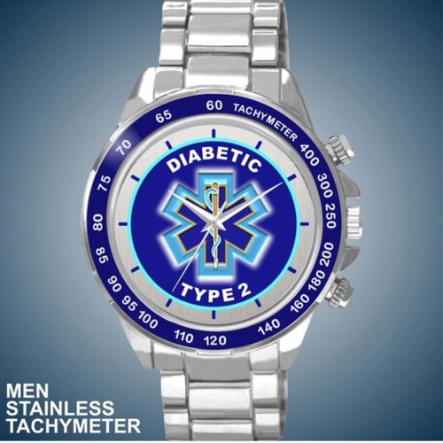 Diabetic Type 2 Blue Star of Life Cross Medical Alert ID Man’s ...