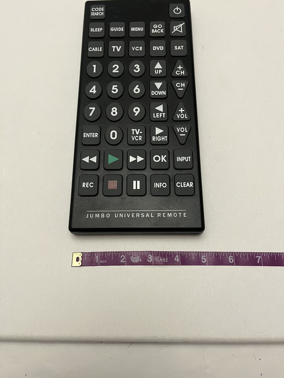 Giant Jumbo Vision Impaired Assistive Universal TV VCR Cable Remote ...