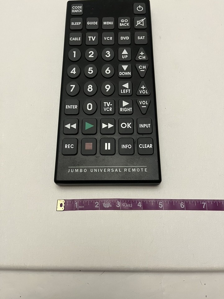 Giant Jumbo Vision Impaired Assistive Universal TV VCR Cable Remote ...