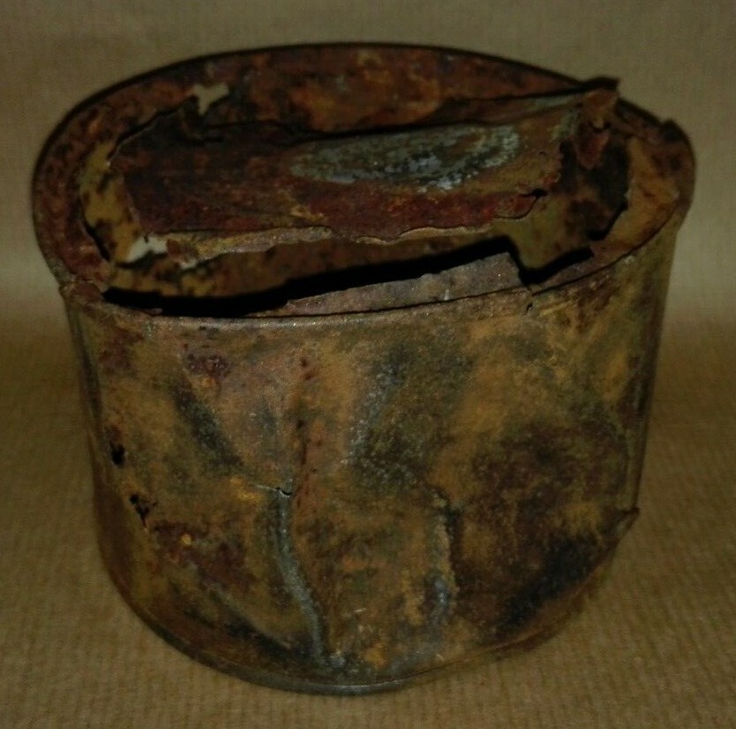 UNIQUE AFRIKA KORPS – ITALIAN BIG FOOD CAN - RATION TIN, MARKED: 1937 ...