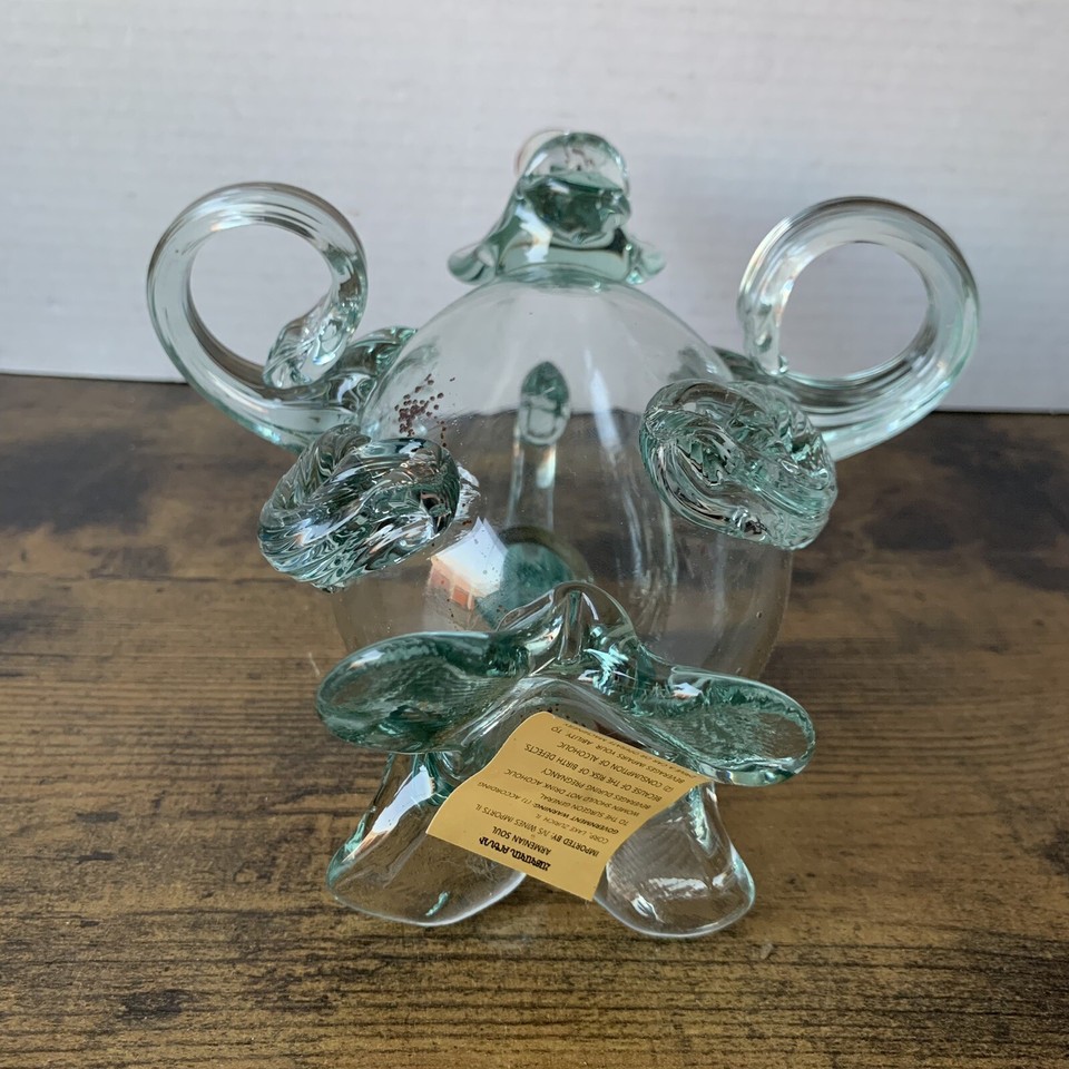 Unique Armenian Soul Blue Glass Ornate Monkey Empty Wine Bottle - Made ...
