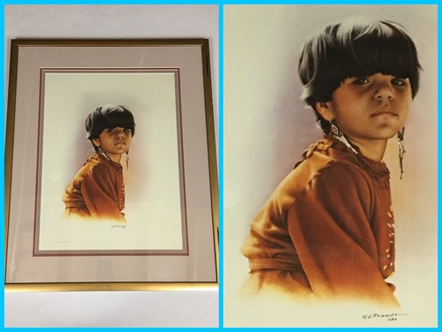 Manuel S. Franco Pencil Signed Limited Edition Young Native American ...