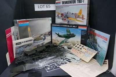 LOT 65 3 MONOGRAM MILITARY AIRCRAFT UNBUILT MODEL KITS 74002-5506-7575 ...