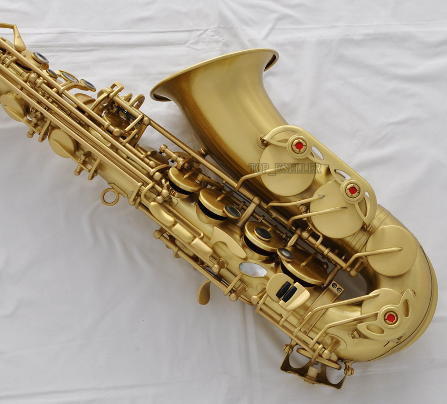 Professional Yellow Antique Alto Saxophone High F# sax Black Shell Key ...