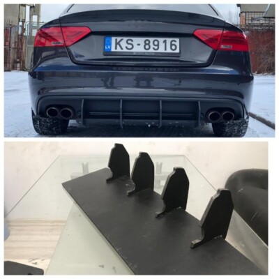 Rear Bumper diffuser addon with ribs / fins For Audi S5 B8 8T 11-16 | eBay
