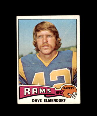 1975 TOPPS FOOTBALL CARD LOS ANGELES RAMS #482 DAVE ELMENDORF | eBay