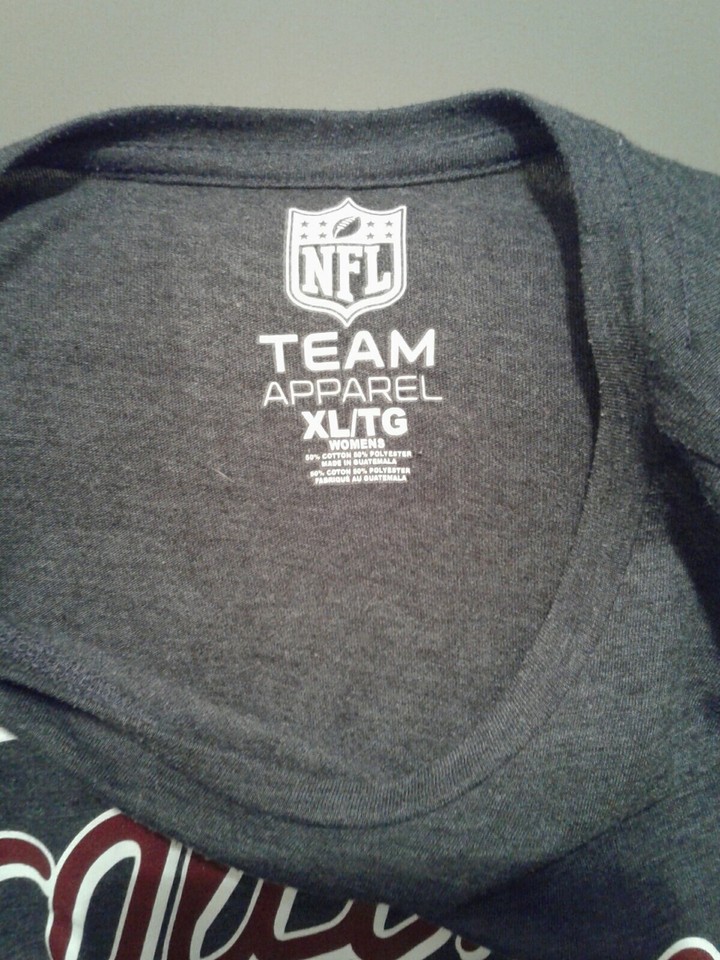 Atlanta Falcons Shirt Women's Tee XL NFL Team Apparel Gray Long Sleeve ...