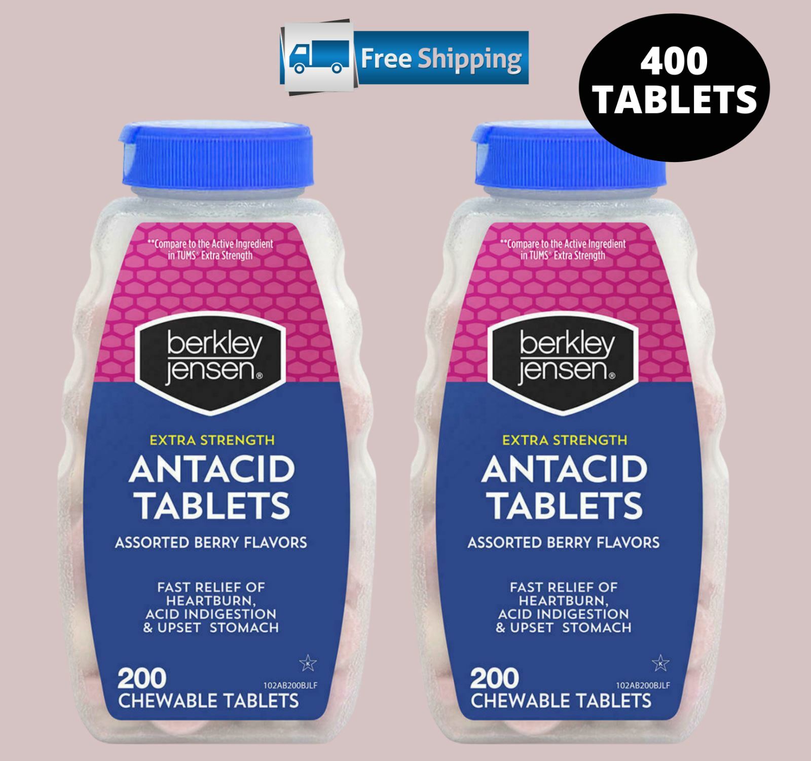 Extra Strength Antacid, 400 Tablets, Assorted Berry Flavors (No Ship To ...