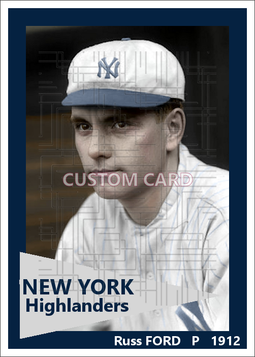Russ Ford - 1912 New York Highlanders - 2.5 x 3.5 custom card (blank ...