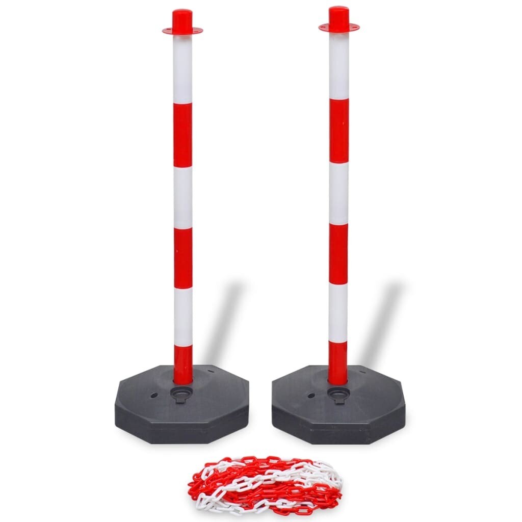 10m Chain Post Set Restricted Access Site Area Caution Warning Safety ...