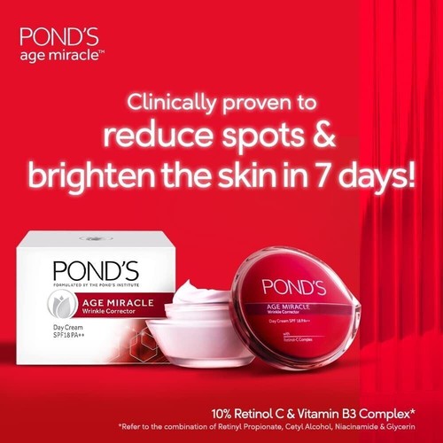 POND'S Age Miracle Day Cream 50 g, SPF 18 PA++ Anti Aging Light Face ...