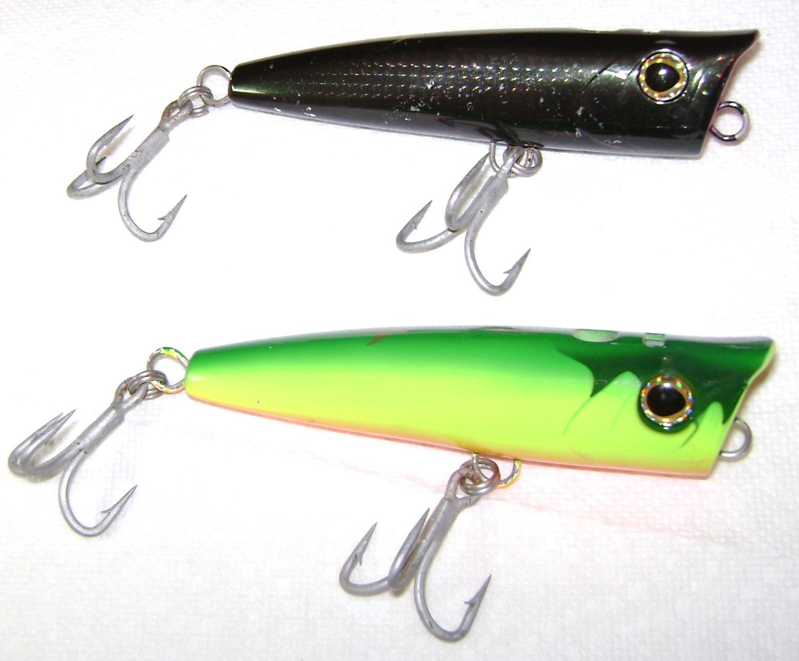 2 SHIMANO POP ORCA LURES 120mm BLACK GREEN CHARTREUSE COLORS 1.8 OUNCES ...