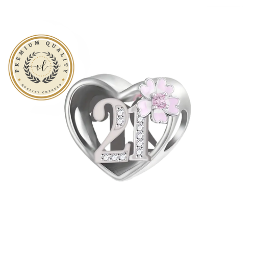 21st Charm, Heart Birthday Charm, 21st Birthday Charm | eBay