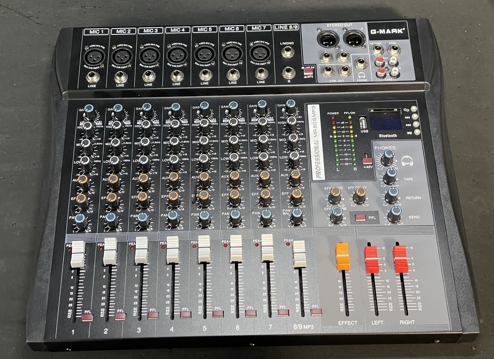 G-MARK MR80S-U-A Professional Stage 8 Channel Audio Mixer Console New ...