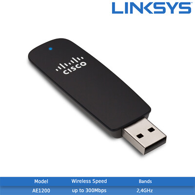 New Cisco Linksys AE1200 N300 Wireless-N USB Adapter - 2.4GHz | eBay.de