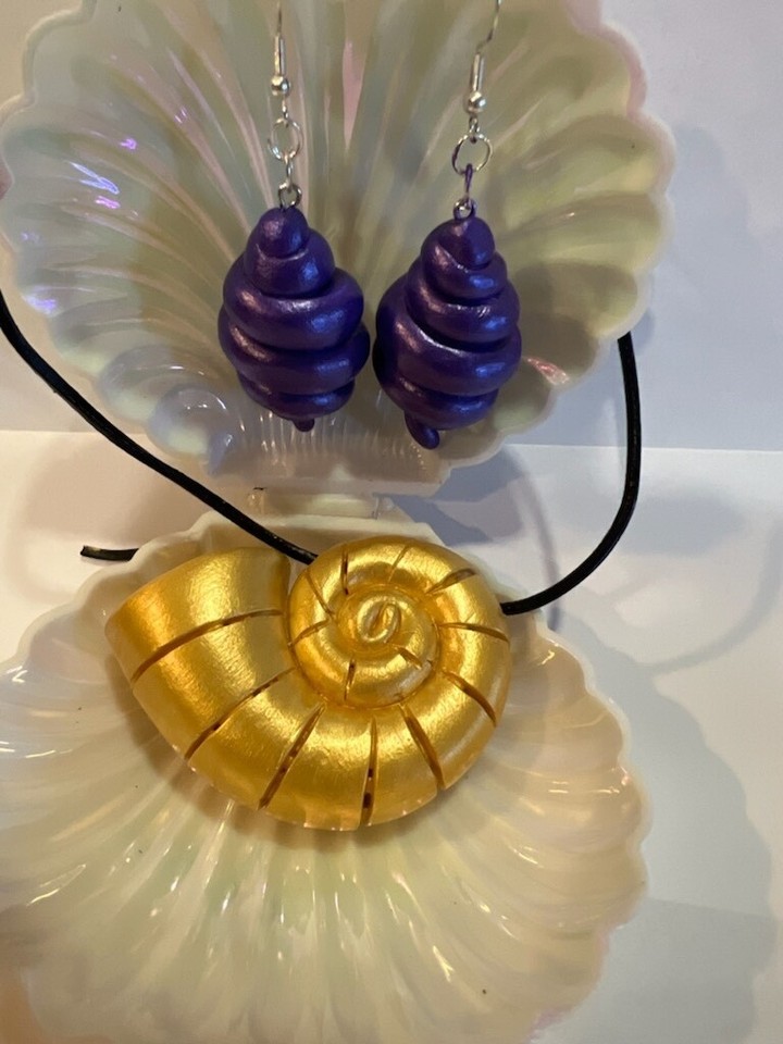 Disney inspired Ursula sea shell necklace and earring set little ...
