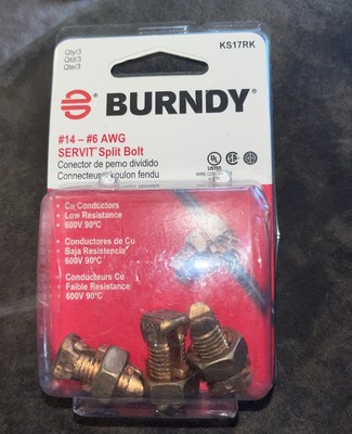 Burndy #14-#6 AWG Servit Split Bolt QTY:3 (KS17RK) NEW | eBay