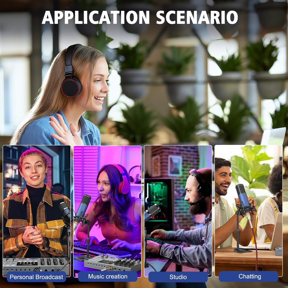 Podcast Equipment Bundle Home Studio Recording Kit Music Mixer ...