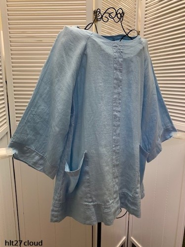 HLT27 Cloud Small NWT Match Point Linen Shirt Blouse Top Scoop Neck ...