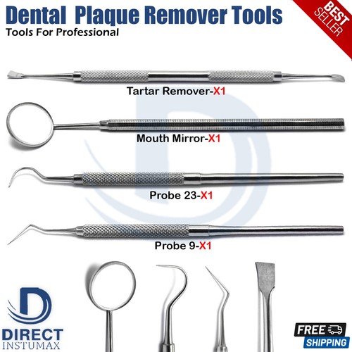 Dental Teeth Cleaning Calculus Plaque Remover Tools Oral Hygiene Kit ...