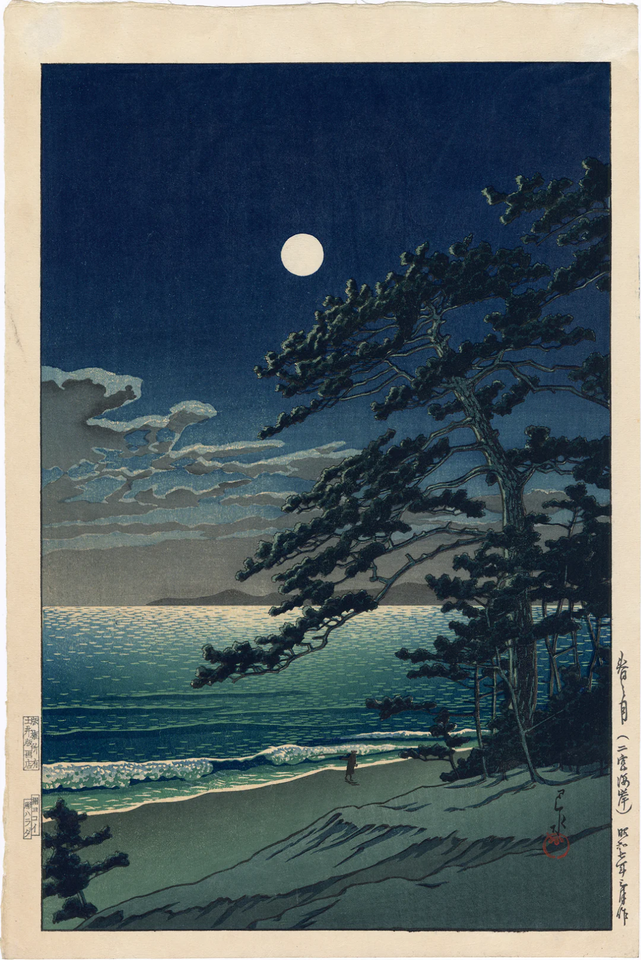Hasui Kawase : Spring Moon at Ninomiya Beach : Archival Quality Art ...