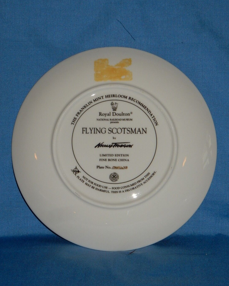 Franklin Mint Royal Doulton Flying Scotsman Bone China Plate Limited ...