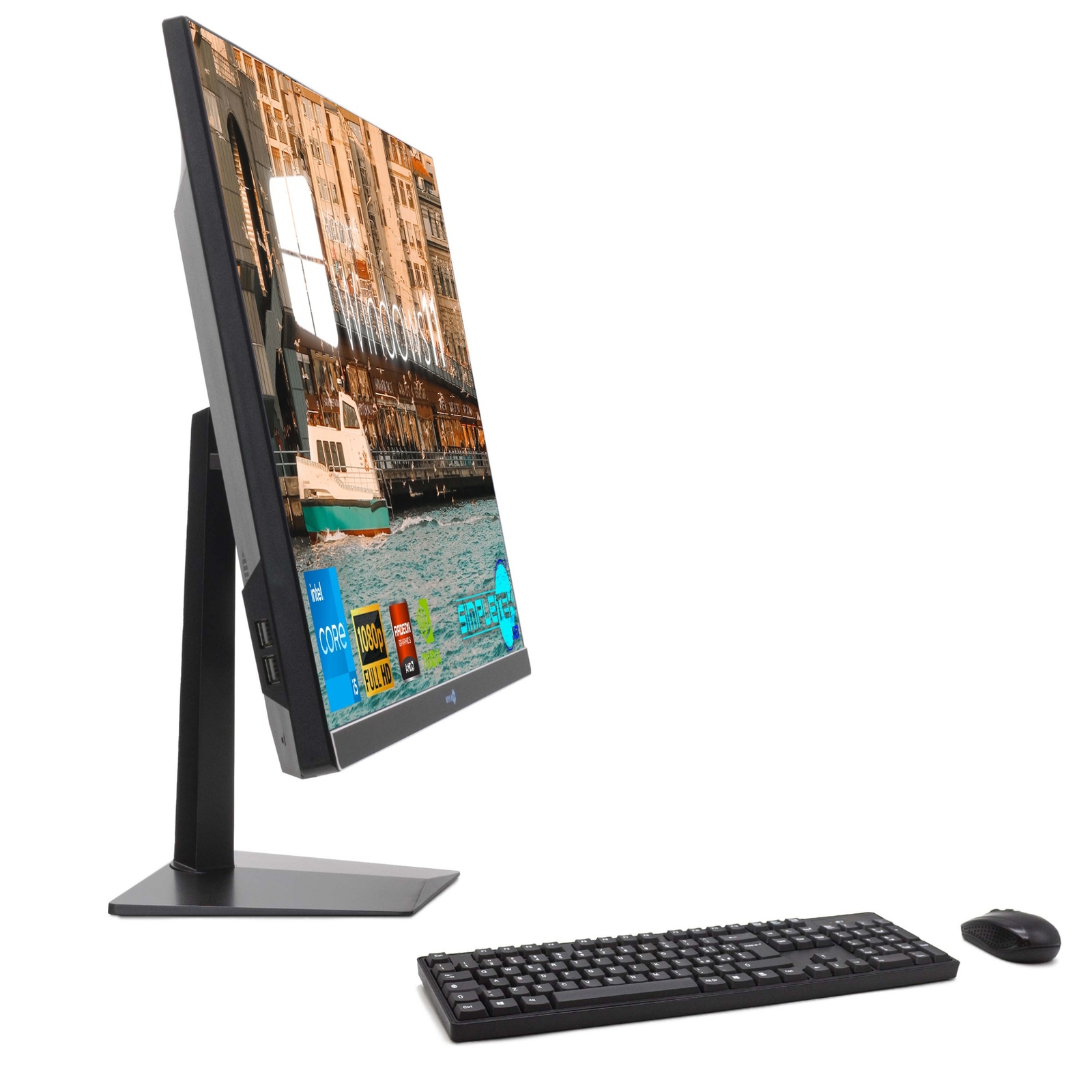 All IN One i5 24 " Win 11 PC RAM 16GB SSD 960GB Gpu RX550 Desktop ...