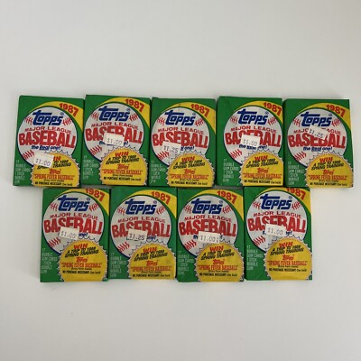 1987 Topps Baseball Cards, 9 Unopened Sealed Wax PACKS, 17 Cards Per ...