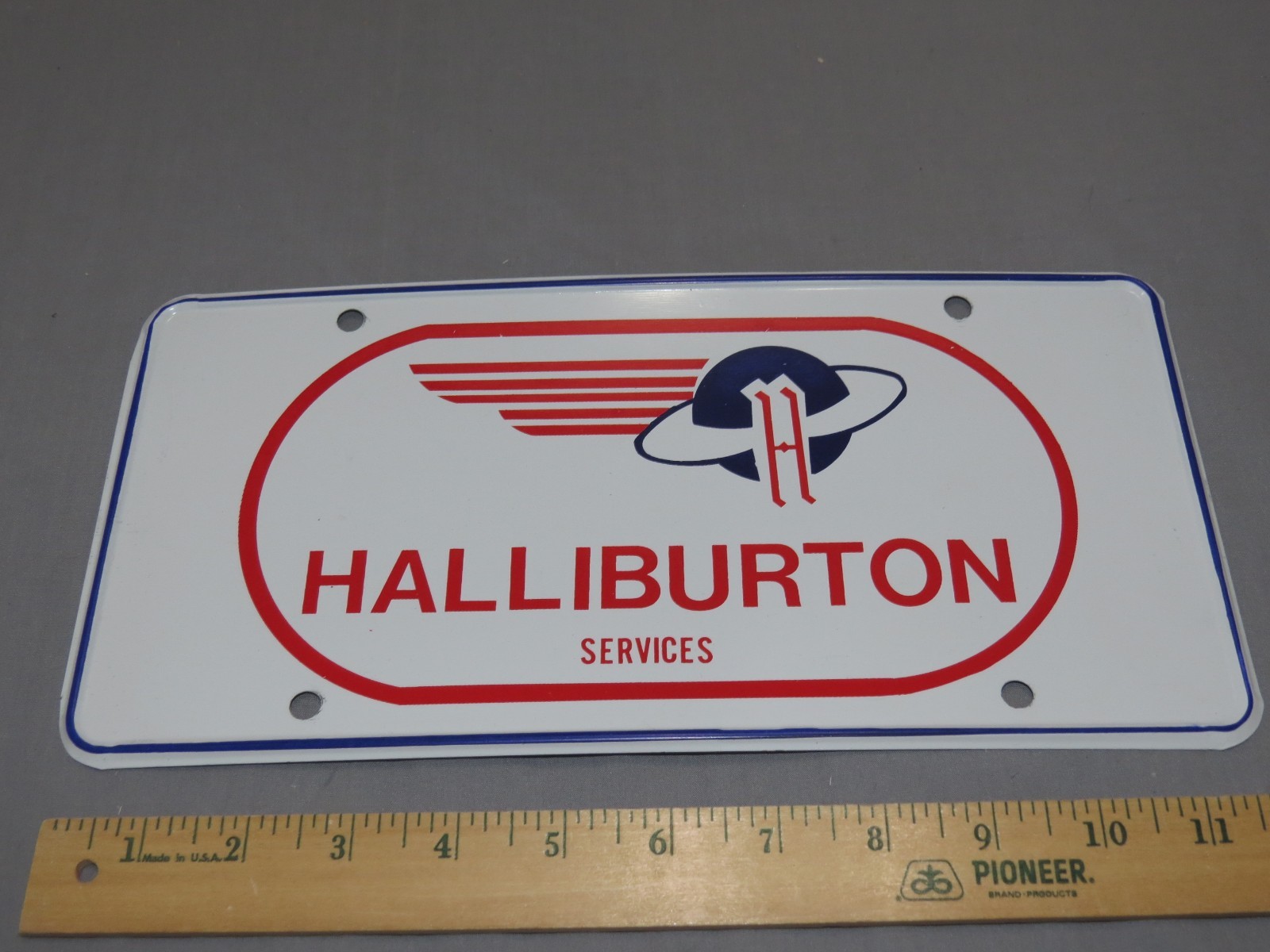 RARE VINTAGE Halliburton Services License Plate Metal Excellent ...