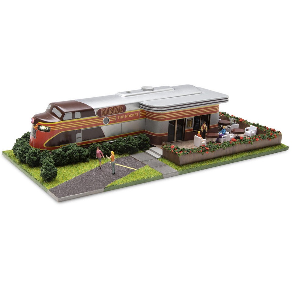 HO Scale Railroad Rocket Diner Building with Smoke Feature Prelit ...
