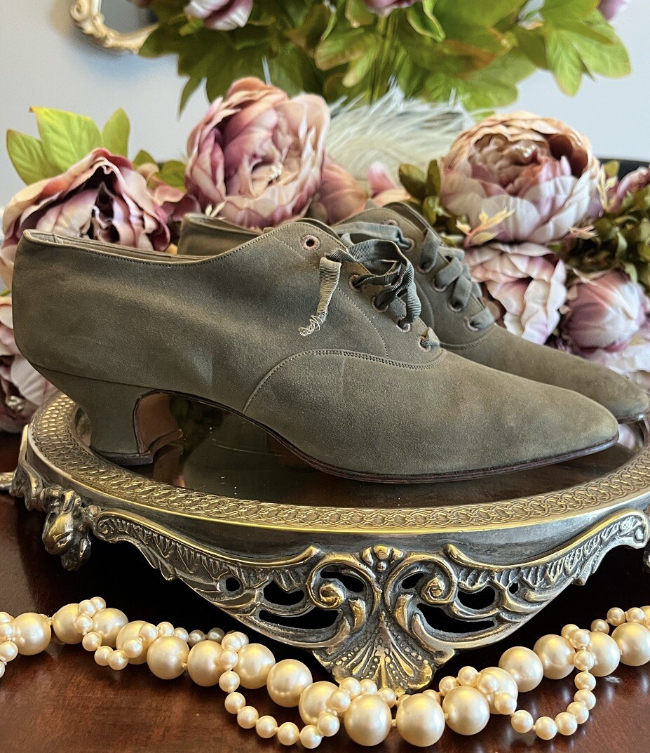 Victorian/Edwardian Ladies Suede Shoes - Gem