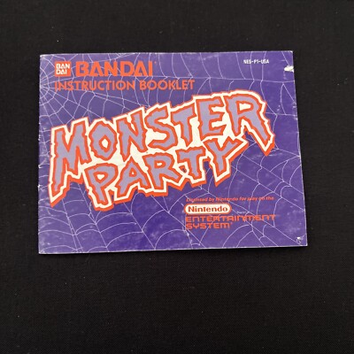 Monster Party - Nintendo NES - Instruction Manual Booklet ONLY | eBay