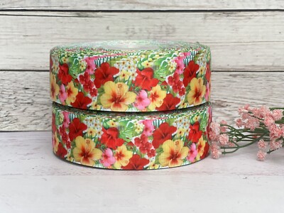 3 yards 1 1/2” Flowers Grosgrain Ribbons, Florals Ribbon , Spring ...