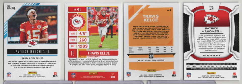 Selling off my cards 4- Patrick Mahomes II & Travis Kelce Chiefs | eBay