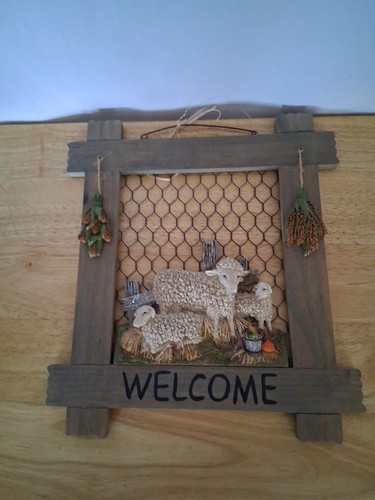 Rustic Welcome Sign With Sheep Design | eBay