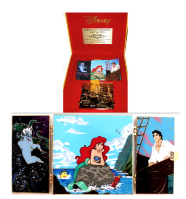 LE 100 Jumbo Disney Pin Little Mermaid Hinged Ariel Eric Ursula Siren ...