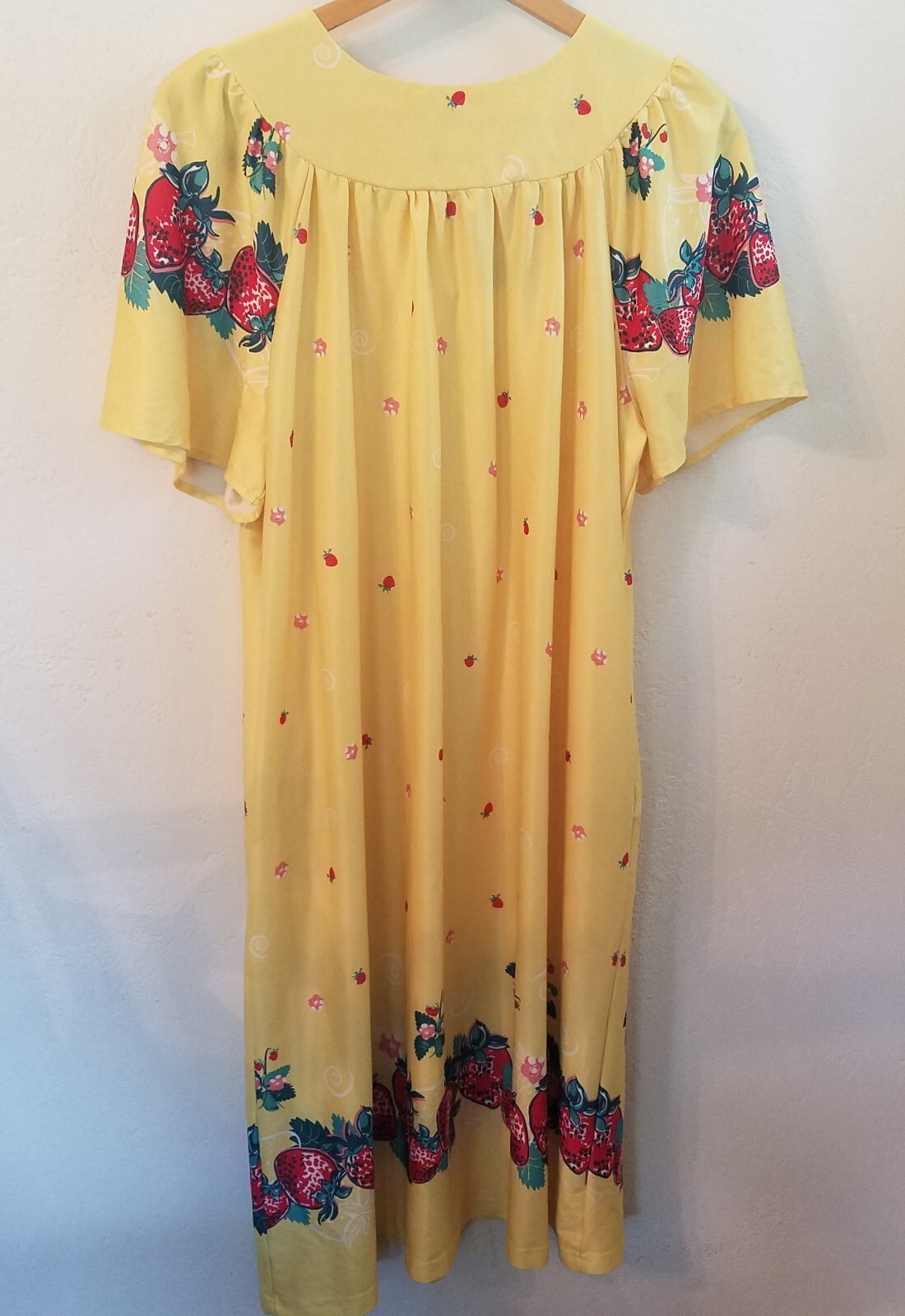 Womens Vintage Lounge House Dress Flutter Sleeves Mu Mu Tent Dress ...