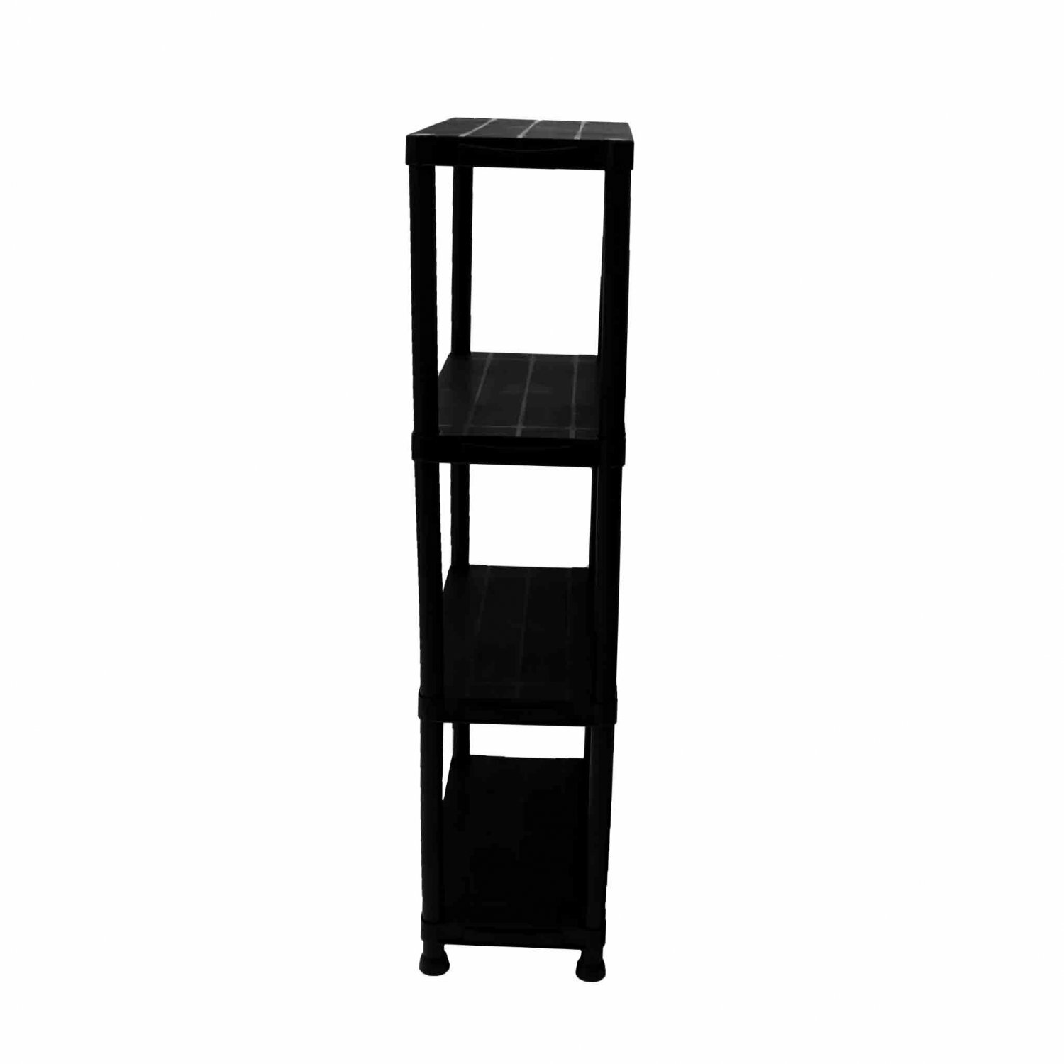 NEW! 2x 4 Tier Black Plastic Heavy Duty Shelving Racking Storage Unit ...