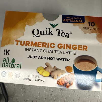 Quik Tea Turmeric Ginger Instant Chai Tea Latte - 10 Count Single Box ...