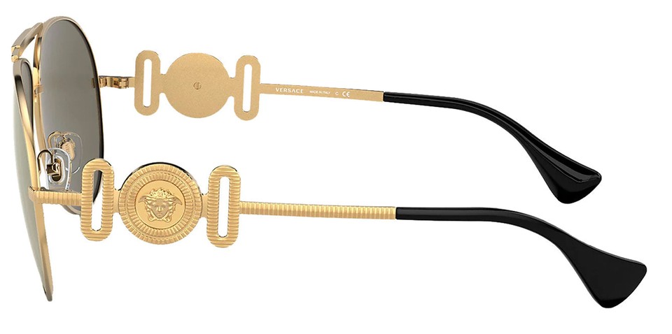 Versace Gold-Tone Oversize Aviator Sunglasses - VE2249 10027P 65 ...