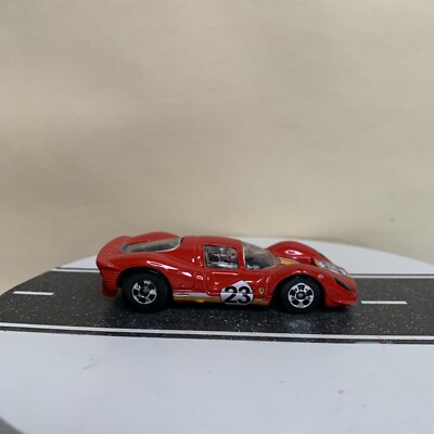 2012 Hot Wheels Ferrari P4 Red #23 w/Yellow & White Stripes, Chrome BW ...
