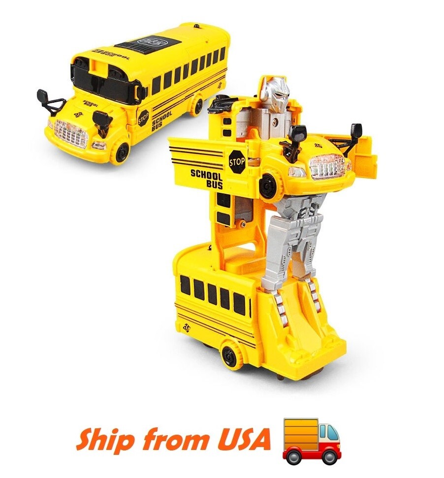 Electric Auto Transformation School Bus Transformer Toy - International ...