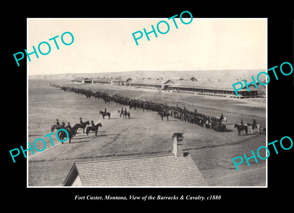 OLD LARGE HISTORIC PHOTO FORT CUSTER MONTANA, THE BARRACKS & CAVALRY ...