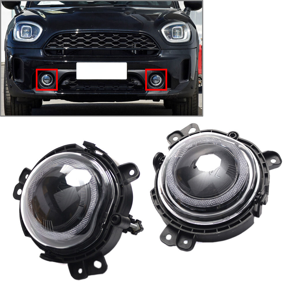 Mini Cooper Oem Fog Lights Bumper Grille Blue LED Driving Lights Fog